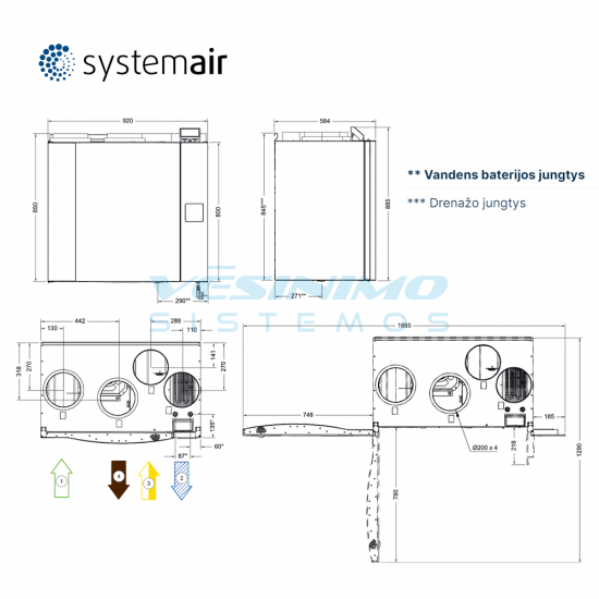 Rekuperatorius Systemair SAVE VTR 500